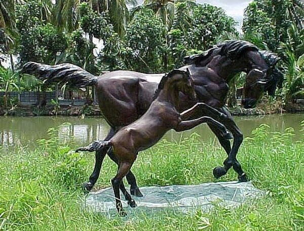 Mare & Foal Horse Bronze Statue (At last year’s price)