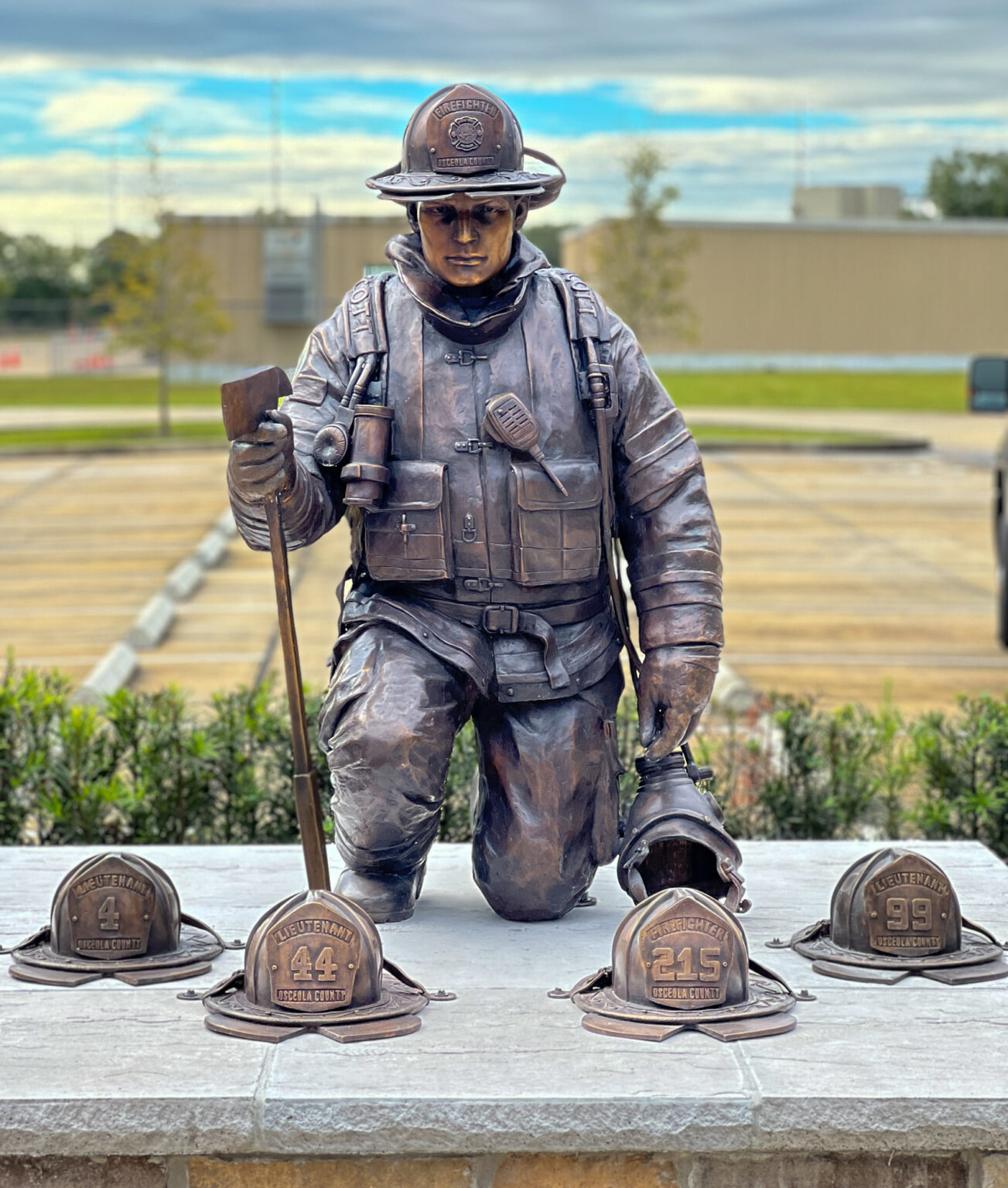 Bronze Osceola Firefighter Memorial Statue