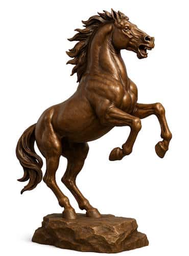 Bronze Proud Stallion Statue – Mustang Mascot Sculpture