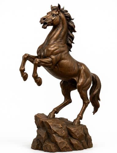 Bronze Galloping Stallion Statue – Fierce Mustang Mascot