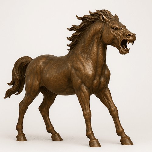 Bronze Proud Stallion Statue – Mustang Mascot Sculpture